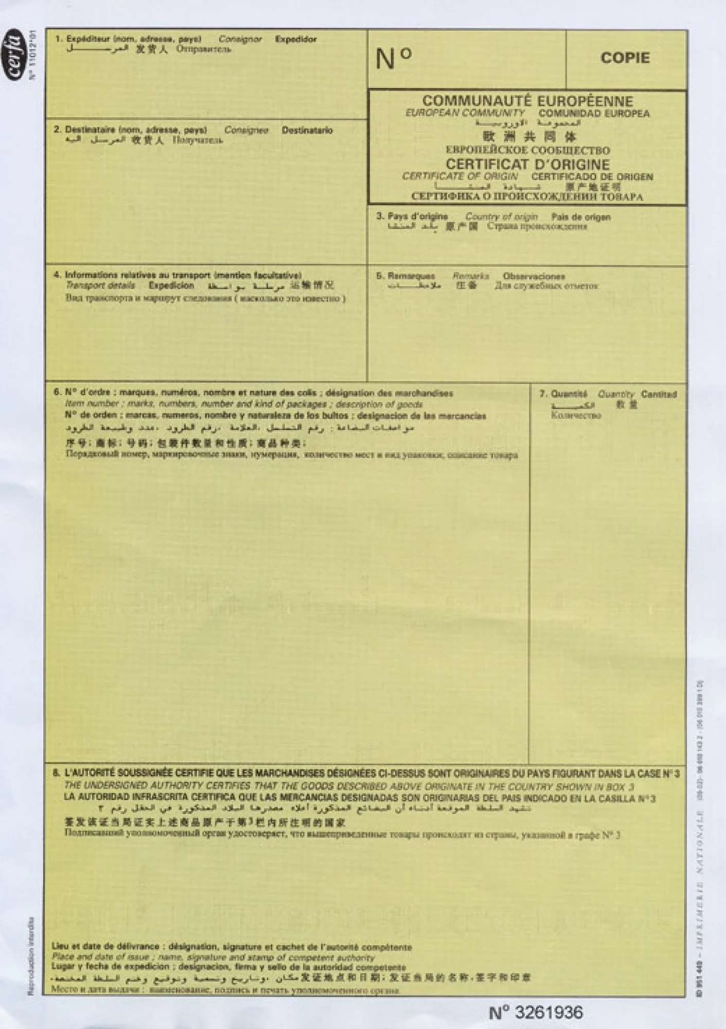 EXPORTATION DE PRODUITS AGROALIMENTAIRES : CERTIFICATS - Demix ...